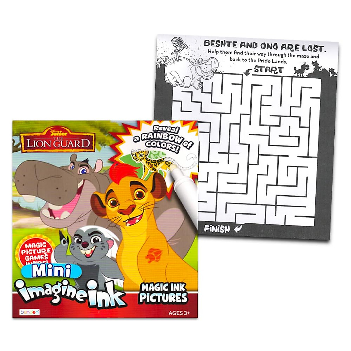 Disney Pixar Magic Ink Coloring Book Super Set - 3 Imagine Ink Books Featuring Toy Story, Lion Guard, Disney Cars with Invisible Ink Pens and Stickers