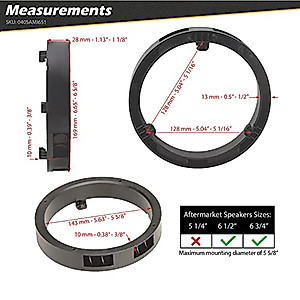 Scosche Select 2007-Up Mitsubishi Lancer & Outlander or 2014-Up Mitsubishi Mirage 6.5” - 6.75” Speaker Adapters (1 Pair) SAMI651