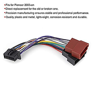 Car Stereo Harness 16pin Port to Mini Iso 8pin Plug Wiring Cable Fits for Pioneer 2003-on for aftermarket Radio Wireless Wire connectors