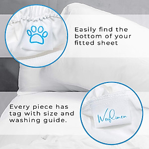 Wooflinen Premium 100% Viscose Derived from Bamboo 4pc Sheet Set - Full - Deep Pocket Fitted up to 16 Inch - Breathtakingly Soft and Cool Sheets in Matte White