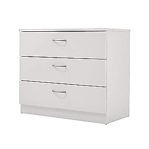 Kcelarec Wooden 3 Drawer Dresser, Modern Chest of Drawers Cabinet for Bedroom Hallway Living Room, White