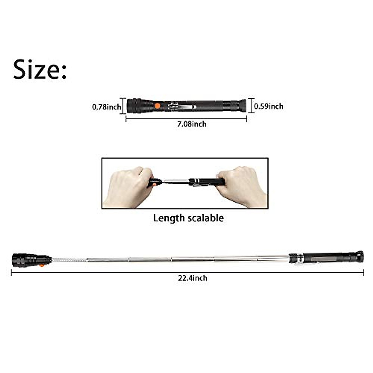 LED Telescoping Magnetic Pickup Tools, Gifts for Men Dad Husband Him From Daughter Son, Christmas Stocking Stuffers, Unique Birthday Gift Ideas for Boyfriend Grandpa Women