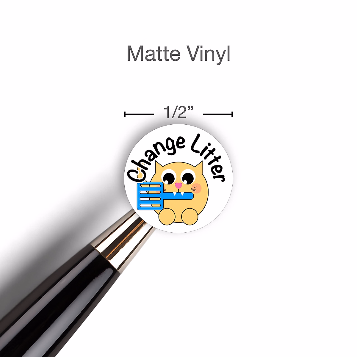 Change Cat LItter Planner Sticker / 54 Fun Vinyl Stickers (1/2”) / Pet Kitty Cat Litterbox Maintenance Care Reminder/Chores/Essential Productivity Life Planner (Matte Vinyl, 1 Sheet)