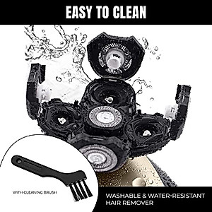 NAWAZJEE Electric Head Hair Pitbull Skull Shaver, Waterproof, Wet and Dry Rotary Razor, Cordless,USB Rechargeable, Men Bald Head Shaver Grooming Kit, Nose Ear Face and Body Trimmer, Multifunctional