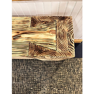 Rustic Wooden Console With Burnt Finish (Pine, X-Small (30x11x48) inches)