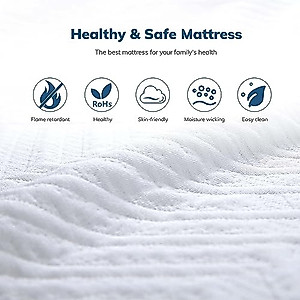 TMEOSK Queen Size Mattress, 8 inch Gel Memory Foam Mattress for a Cool Sleep & Pressure Relief, Medium Firm Feel with Motion Isolating (Queen)