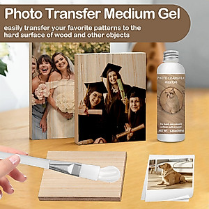 1DFAUL 200g Photo Transfer Medium Gel, Gel Medium for Photo Transfer, to Wood & Other Hard Surfaces, Decorating Furniture, Family Activities DIY Crafts (7.05 OZ)