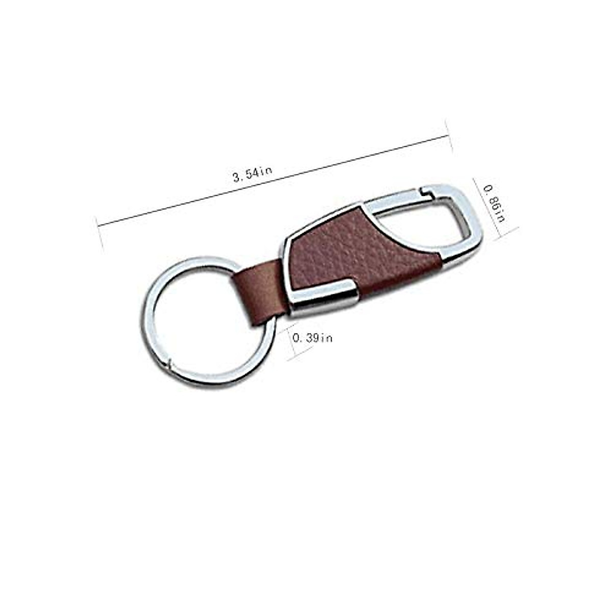 2PCS Stainless Steel Key Chain with Leather Heavy Duty Home Office Car Keychain with Key Ring Key Holder for Men and Women-Brown & Black