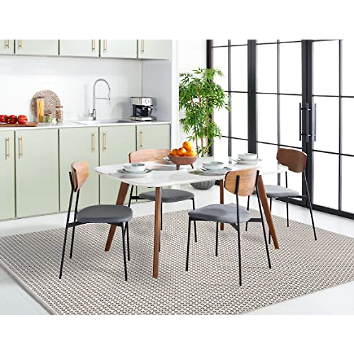 Safavieh Montauk Collection 5' x 8' Grey/Ivory MTK616F Handmade Cotton Area Rug