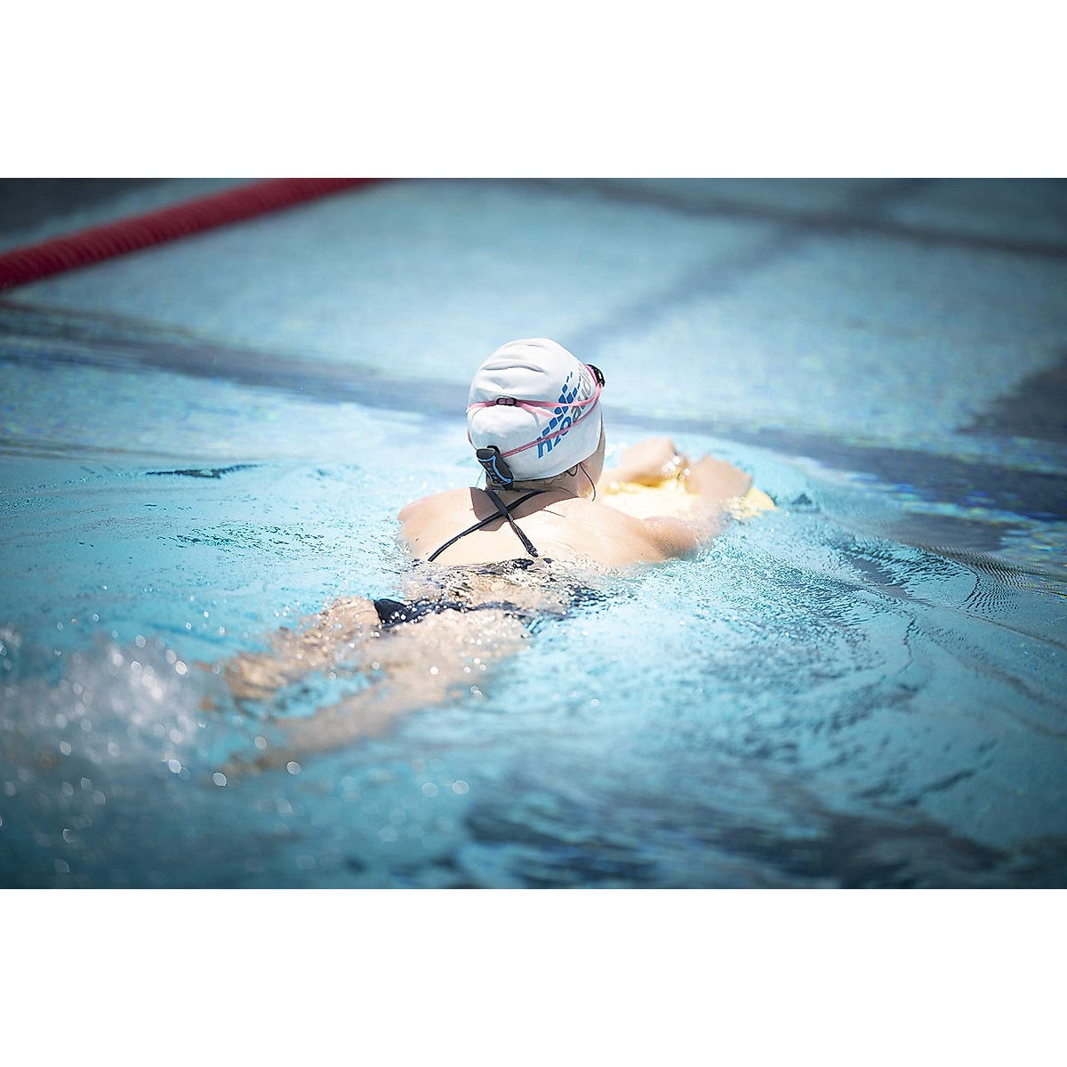 100% Waterproof Stream MP3 Music Player with Bluetooth and Underwater Headphones for Swimming Laps, Watersports, Normal Cord, 8GB – by H2O Audio