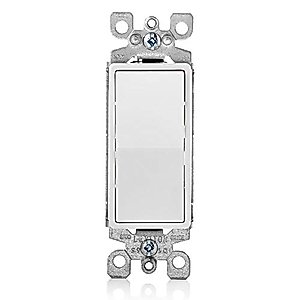 Leviton 5603-2AW Antimicrobial 15Amp 120/277V Decora Rocker 3-Way AC Quiet Switch, White