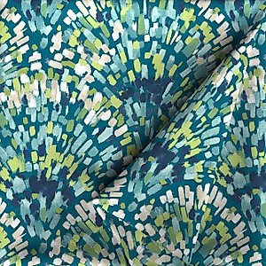 Contemporary Teal Waves Replacement Cushion 19 x 18 x 2.5 in (Set of 2 Shipped in Re-sealable Vacuum Storage Bag) for Outdoor Patio Furniture