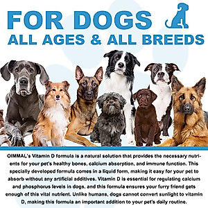 Dog Vitamins D Supplements 2 Fl Oz Liquid Vitamin D for Dogs Strong Bones& Structural Support, Promote Healthy Immune