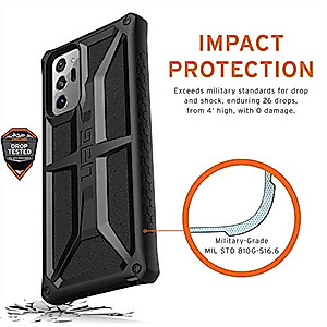 URBAN ARMOR GEAR UAG Compatible with Samsung Galaxy Note20 Ultra 5G Case [6.9-inch Screen] Rugged Lightweight Slim Shockproof Monarch Protective Cover, Black