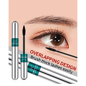 4D Silk Fiber Lash Mascara, 2 in 1 Thrive Mascara For Natural Lengthening And Thickening Effect(Pack of Dark Cyan)