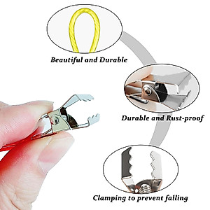 WisePoint Tea Towel Clips 10 Pcs, Metal Tea Towel Storage Clip with Hanging Loop for Towel, Multicolour Kitchen Towel Hanging Clips Small Hook Clips for Bedroom, Bathroom, Kitchen, Cupboard (5 colors)