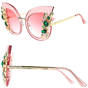 Slocyclub Halloween Glasses Jeweled Sunglasses, Funky Butterfly Shaped Sunglasses, Oversized Rhinestone Sunglasses for Women, Unique Sunglasses with UV400 Protection, Colorful Fun Sunglasses
