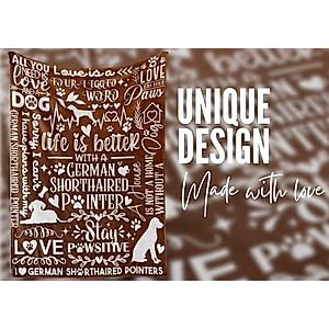 German Shorthaired Pointer Gifts, Dog Lover Throw Blanket, Soft Throw Blanket 50"x65", for Couch Sofa Bed Camping Travel Home Decor