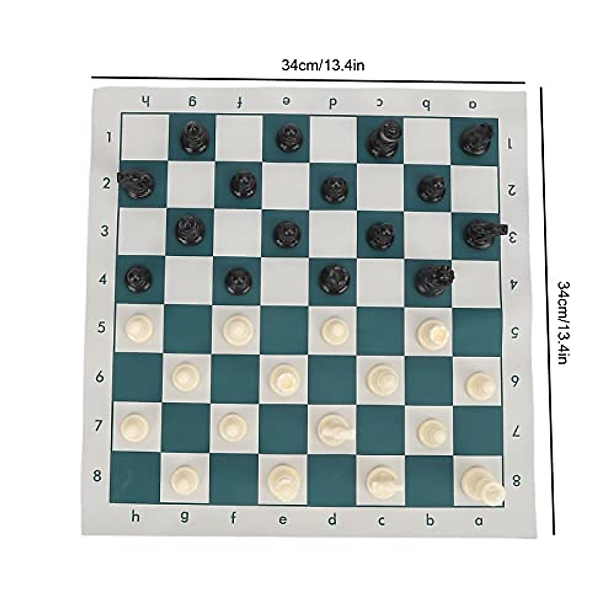 Asixxsix International Standard Chess Game Set, 2 in 1 Board Games Folding Roll Up Chess Game Set Competition Large Plastic Chess Set with Chessboard and Storage Bag for Kids and Adults