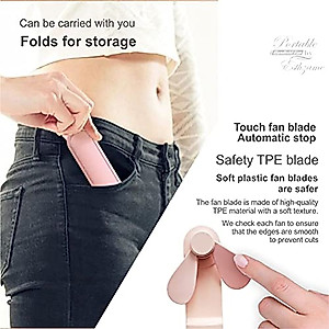 TAILISA Portable Handheld Fan, 2-speed Mini Portable Fan USB Rechargeable Personal Fan for Home Office Outdoor Travel White