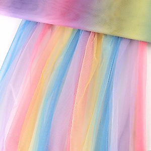 HAVII 63" × 8yard Rainbow Tulle Fabric Rolls Sheer Tulle Ribbon Netting Fabric Gradient Tulle Bolt Spool for Table Tutu Skirt Dress DIY Birthday Party Baby Shower Decorations