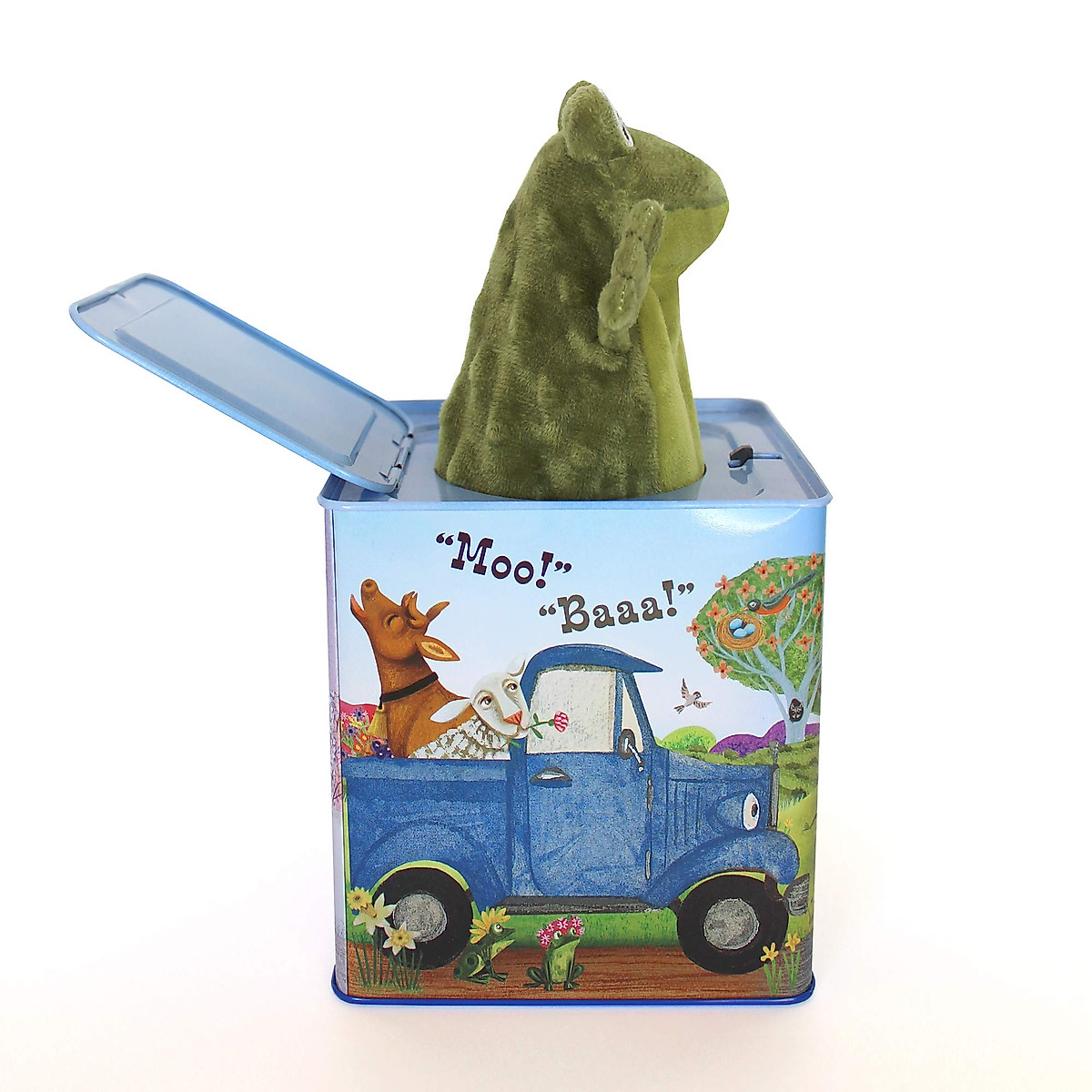 YOTTOY Contemporary Collection | Little Blue Truck Jack-in-The-Box Infant Plush Toy with Music