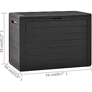 FAMIROSA 50 Gallon Garden Storage Box Outdoor Cushion Deck Patio Storage Chest Storing Pillow Tool Box Blanket Indoor Interior Container 38.7x17.3x21.7inches (38.7x17.3x21.7inches Black)