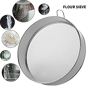 Flour Sifter,7.99 Inch Stainless Steel Sieve Fine Mesh Strainer With 80 Mesh,Durable Professional Kitchen Home Tool