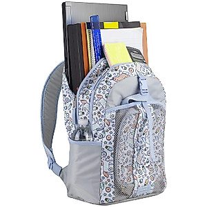 FUEL Lunch Backpack Set Teens Student Water Resistant Bookbag Bag Soft Reusable Insulated Cooler Lunch Box Thermal Travel Office Lunch Bag, Light Blue Magic Donuts