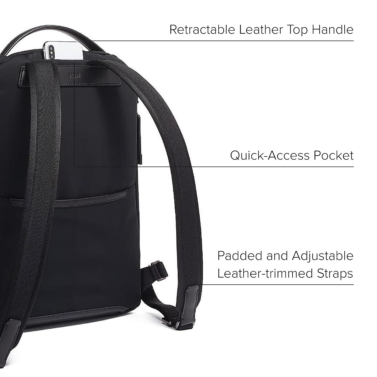 TUMI Harrison Bradner Leather Laptop Backpack - 14-Inch Computer Bag for Men and Women - Black