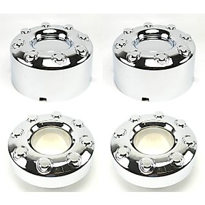 Set of 4 New Chrome 4x4 Open Wheel Center Caps for 2005-2017 Ford F350 Dually Truck