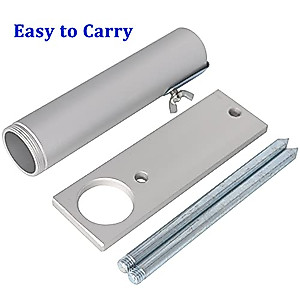 FFfeily Umbrella Holder Ground Garden Grass Umbrella Anchor for Pole Diameter Below 3cm/1.18inch Silver Aluminum Alloy Patio Umbrella Stand Stake