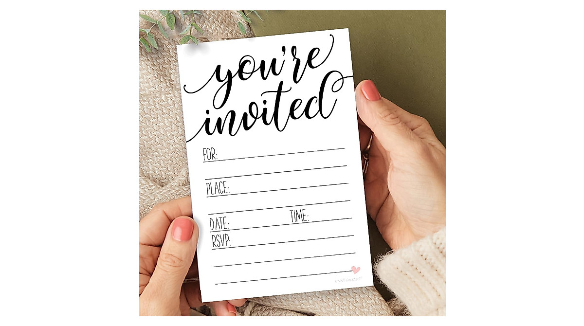 Classic Script Invitations (20 Count) with Envelopes - Sweet Heart ...