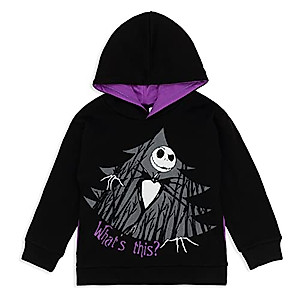 Disney Nightmare Before Christmas Jack Skellington Big Boys Fleece Pullover Hoodie Black 10-12