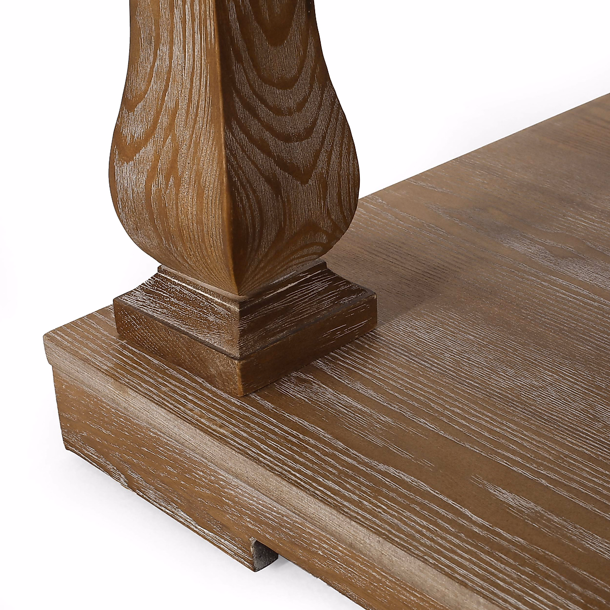 Christopher Knight Home Gavin Contemporary Upholstered Rectangular Ottoman, Cognac Brown and Weathered