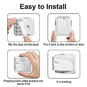 Sliding Door Lock, 2 Pack Sliding Glass Door Lock for Kids Safety, Child Safety Locks for Sliding Glass Doors | Sliding Window | Sliding Closet | Slide Patio Door Locks,No Drilling Tools Needed - Grey