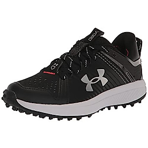 Under Armour Boy's Yard Turf Jr. Baseball Shoe, (001) Black/Black/White, 1 Little Kid