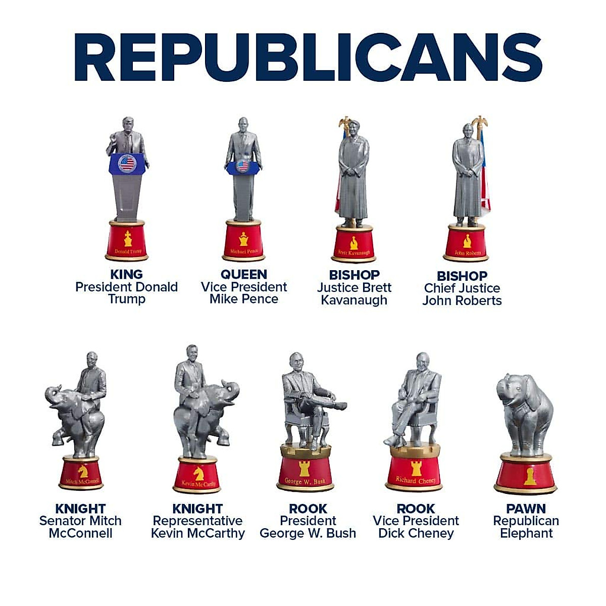 As Seen On TV Collector's Edition 2020 Battle for The White House Chess Set Board Game by BulbHead - Chess Pieces Look Just Like Politicians & Patriotic Chess Board Democrats Vs. Republicans