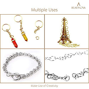 BEADNOVA 10mm Jump Rings Silver Jewelry Jump Rings for Jewelry Making Open Jump Rings for Keychains (300Pcs)