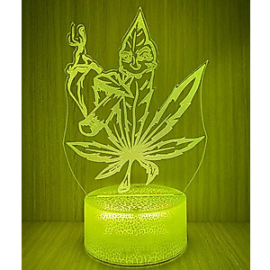 Yooce 420 Leaf 3D LED Table Lamp Night Light Optical Visual Illusion Home Decor Lighting