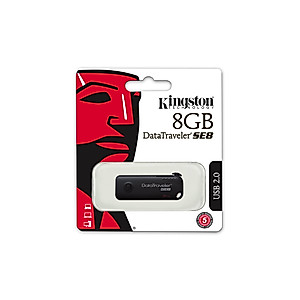 Kingston Digital 8 GB Data Traveler SE8 USB 2.0 Flash Drive, Black (DTSE8/8GB)