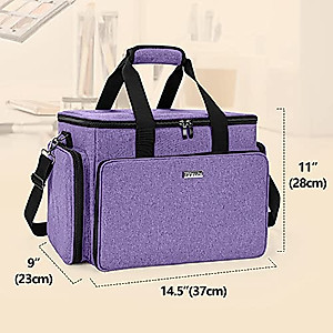 BAFASO Large Cosmetic Bag Makeup Bag with Adjustable Dividers, Travel Makeup Case Holds Cosmetics and Hair Supplies, Purple
