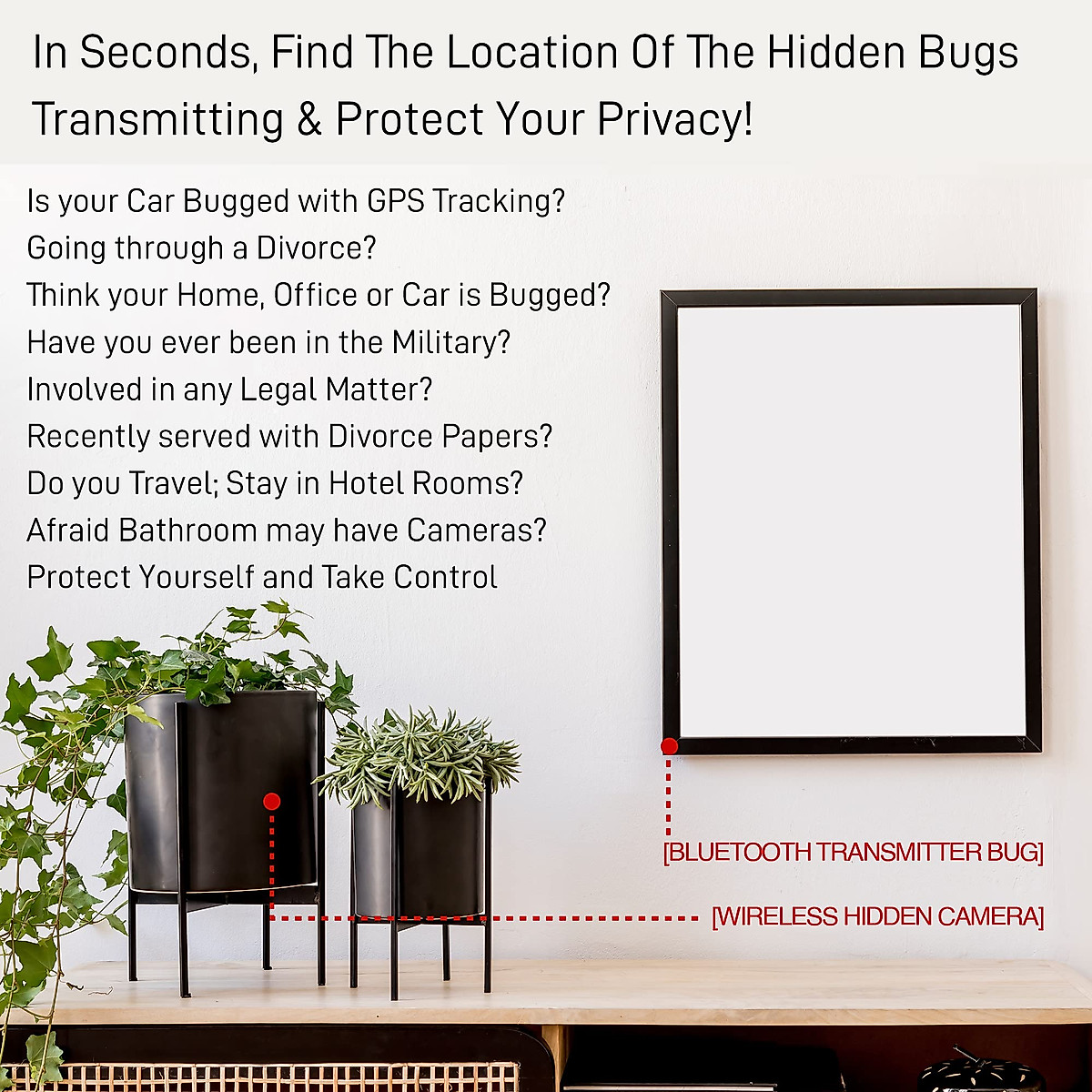 SleuthGear Maxi-Tech Defender Bug Detector - Find GPS Tracker & Wireless Camera - Audio Spy Bug Sweeping Device - Hidden GPS Tracking Finder - Cam Finder - 10g Law-Grade Anti Spy Detector
