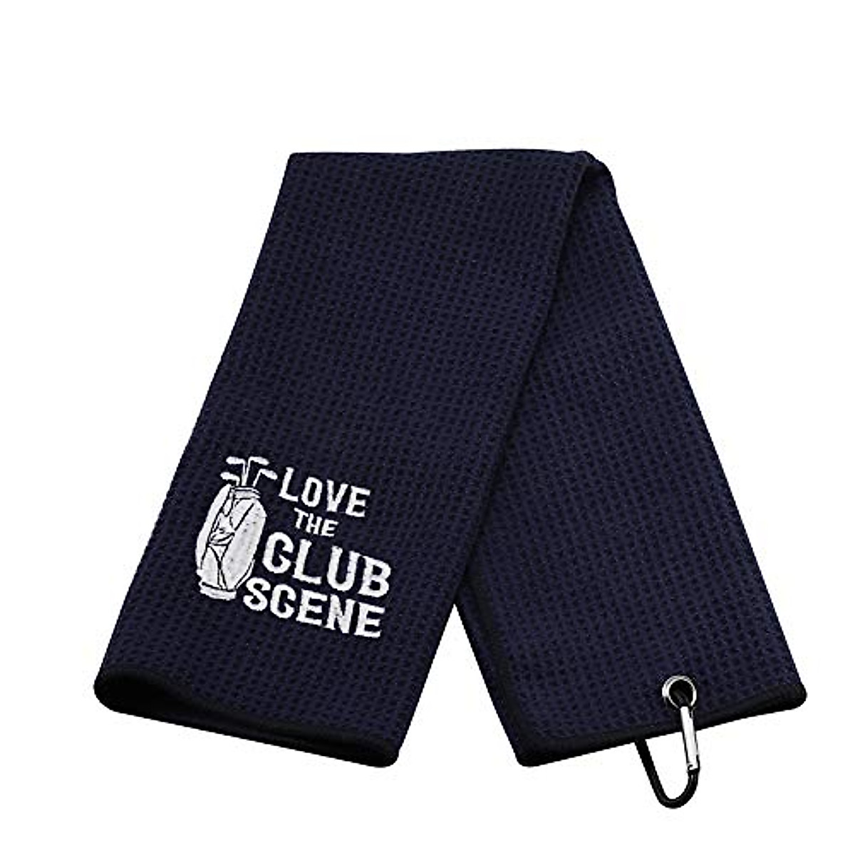 Embroidered Golf Towel Gift Golf Lover Gift Love The Club Scene Golf Towel with Clip (Love The Club Scene)