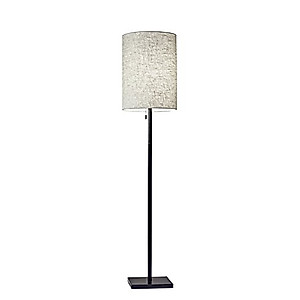 Adesso 1547-26 Liam Floor Lamp, 60.5 in., 100 W Incandescent/20 W CFL, Dark Bronze/Natural, 1 Bronze Lamp