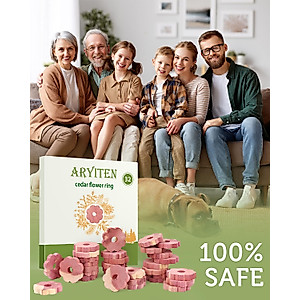 Aryiten Cedar Blocks for Clothes Storage, 32 Pack Cedar Rings, Aromatic Scent Cedar Planks for Clothes Storage Closets and Drawers Freshener Protection & Control