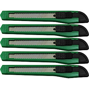 5x Bulk Small Green Utility Knife Box Cutter Snap Off Blade 9MM Blade