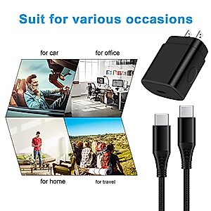 25W Samsung Super Fast Charger Type C Charger Block for Samsung Galaxy A14 5G/A53/A23/A13/S23/Z Fold 4/S21 FE/A03s/Z Flip4/S22,Pixel 7/6a/5,USB C Box Wall Adapter+6ft Android USB C to C Charging Cable