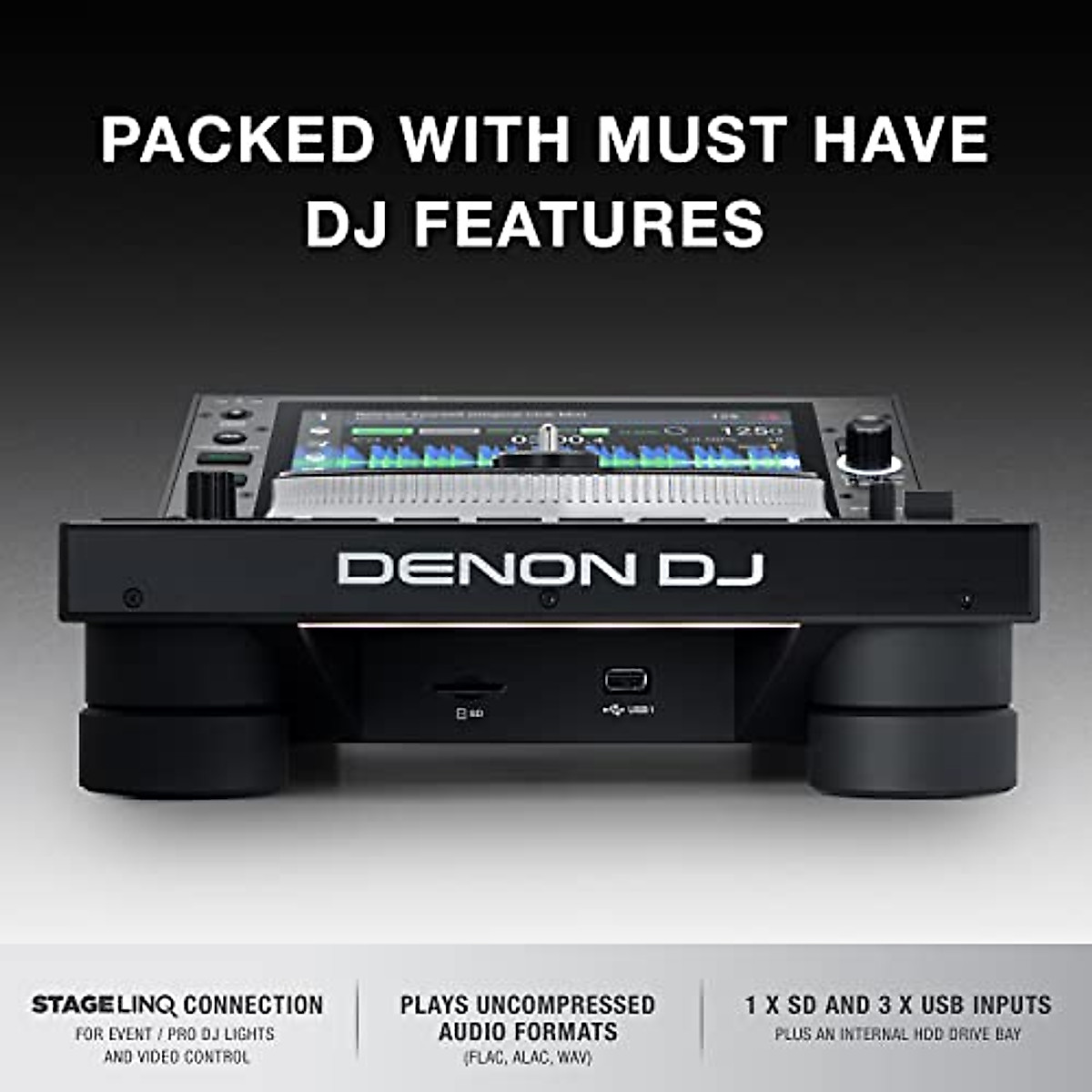 Denon DJ SC6000M PRIME –Standalone DJ Media Player with Motorized Platter, WiFi Music Streaming and 10.1-Inch Touchscreen
