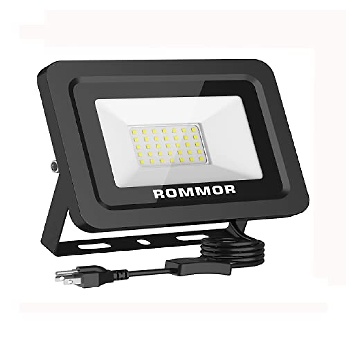 ROMMOR 60W LED Flood Light, 6000LM IP66 UL Approved Plug Waterproof Outdoor LED Daylight White Floodlight for Yard, Garden, Garages, Front Porches and More(60W*1Pack)